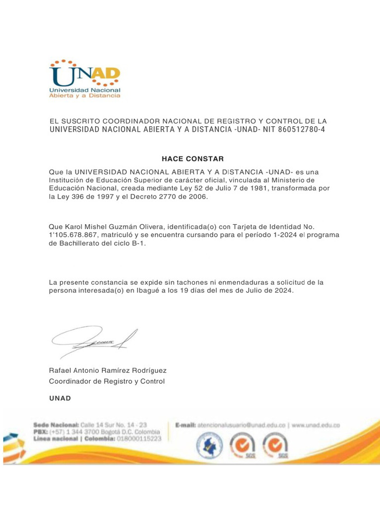 Certificado de Estudio | PDF