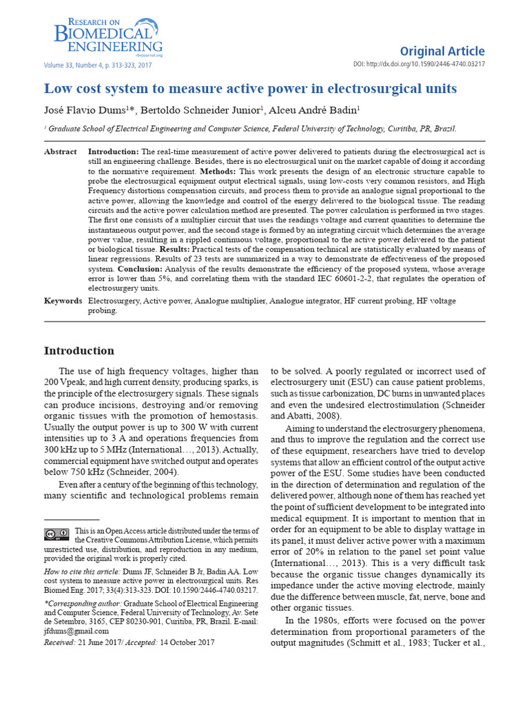 Measure Active Power in Electrosurgical Units | PDF | Capacitor ...