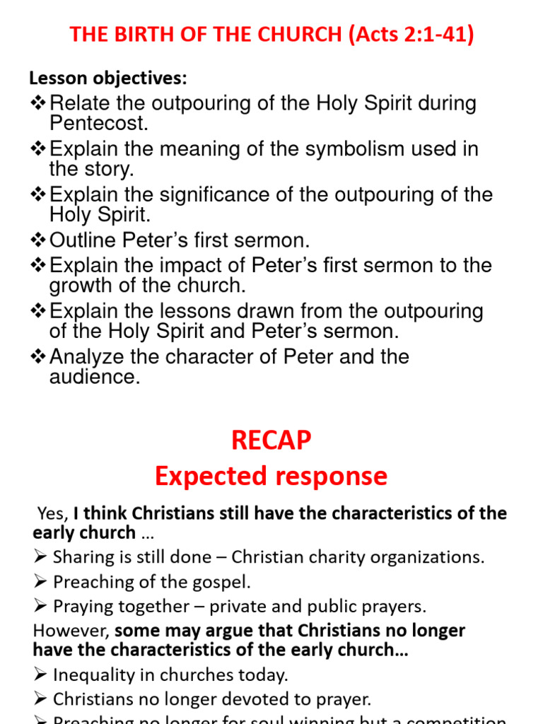 Acts 2 - Pentecost + Peter's 1st Sermon | PDF | Jesus | Pentecost