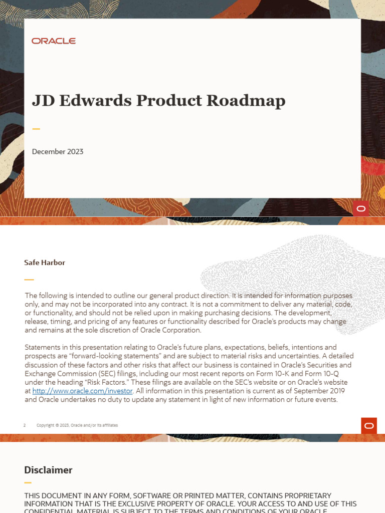 JD Edwards Roadmap December 2023 | PDF | Oracle Corporation | Automation