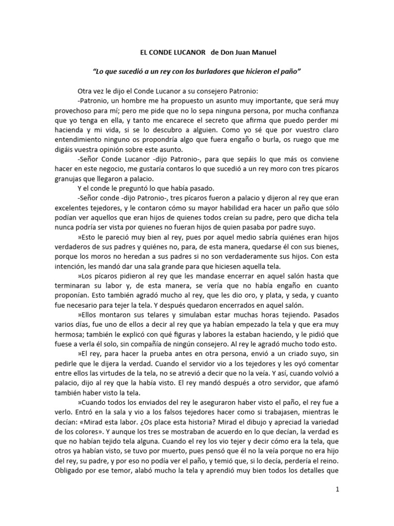 El Conde Lucanor | PDF