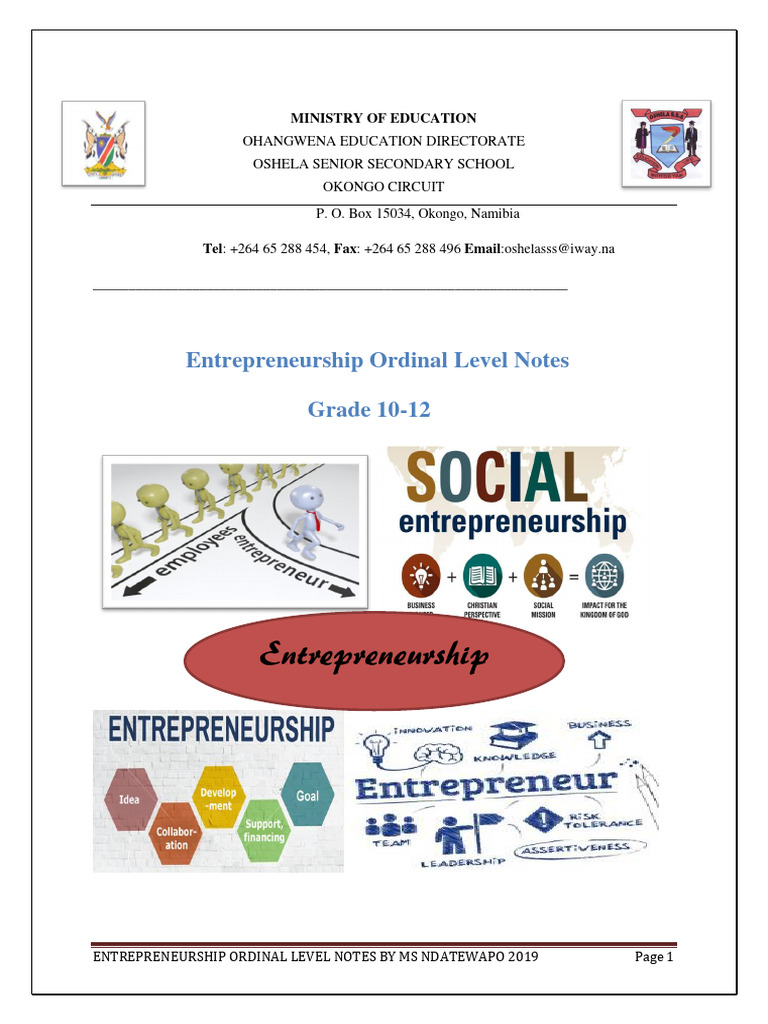 Grade 10-12 Entrepreneurship Notes | PDF | Entrepreneurship | Creativity