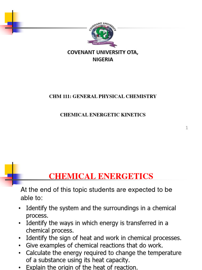 Chemical Energetics Kinetics | PDF | Heat | Thermodynamics