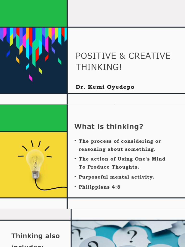 Positive and Creative Thinking TMC | PDF | Thought | Creativity