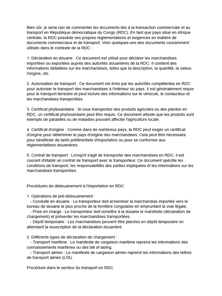 Les Documents Commerciaux | PDF | Transport | Connaissement