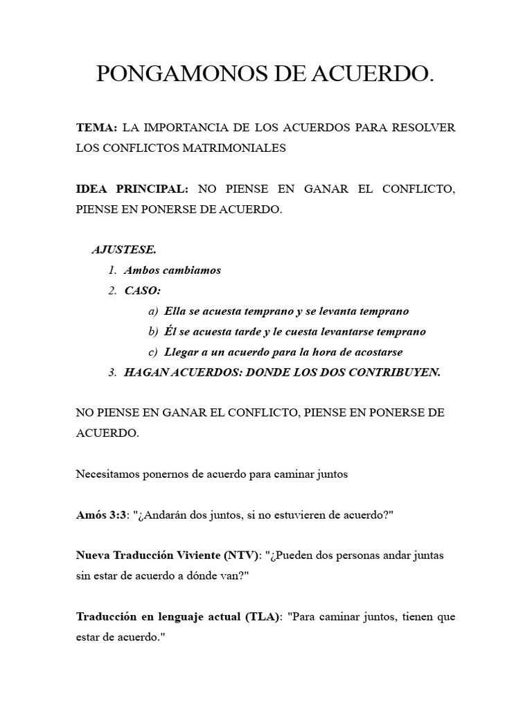 PONGASE DE ACUERDO (Estudio) | PDF | Amor | Cristo (título)