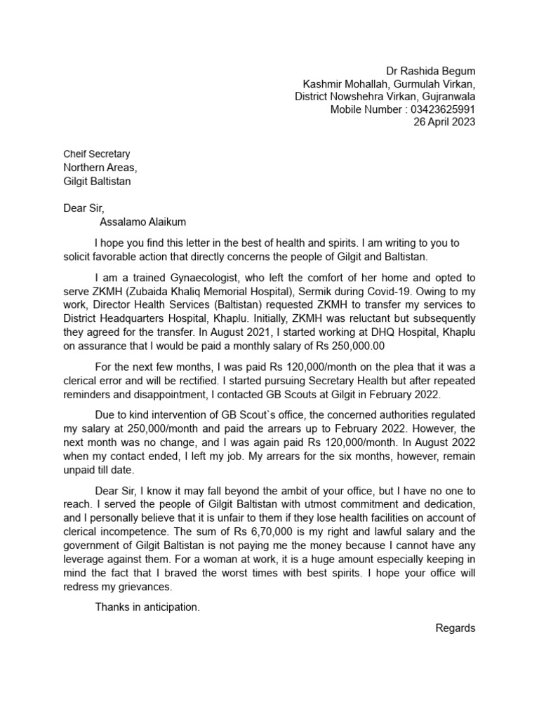 Letter To Commander FCNA | PDF