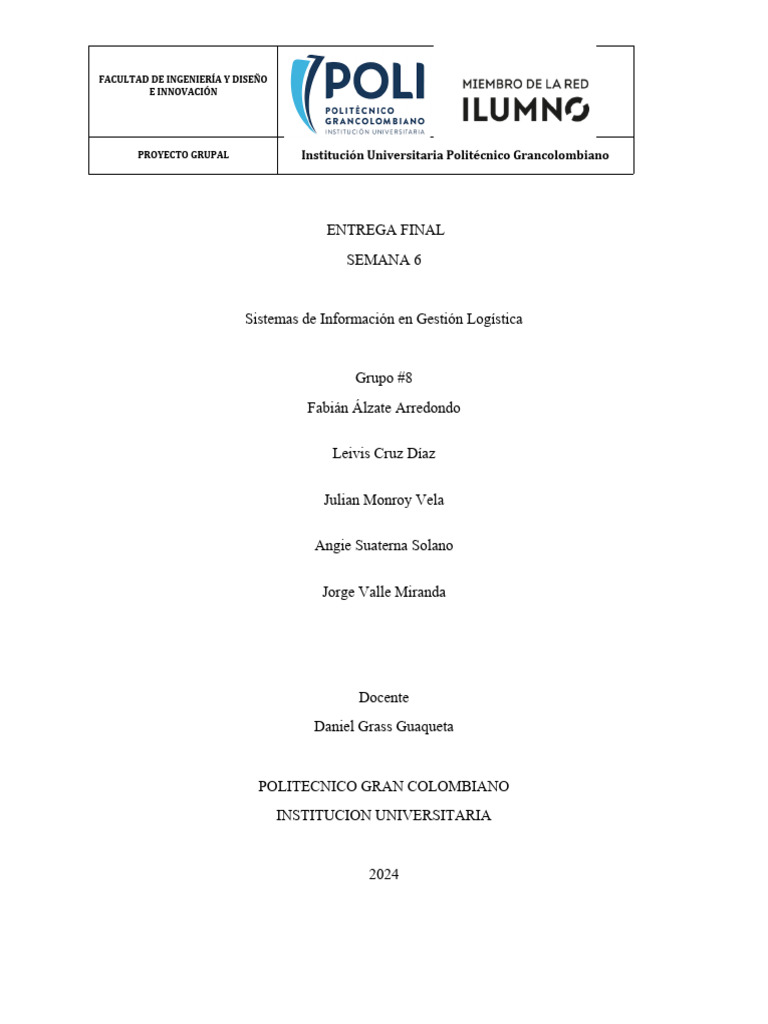 Entrega Final - Escenario 7 Sistemas de Informacion en La Logistica | PDF | Gestión de la cadena ...