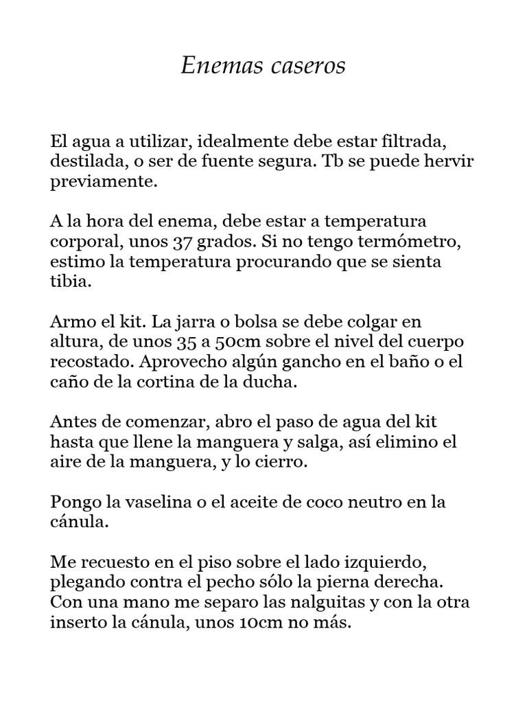 Enemas Caseros Pdf Intestino Grueso