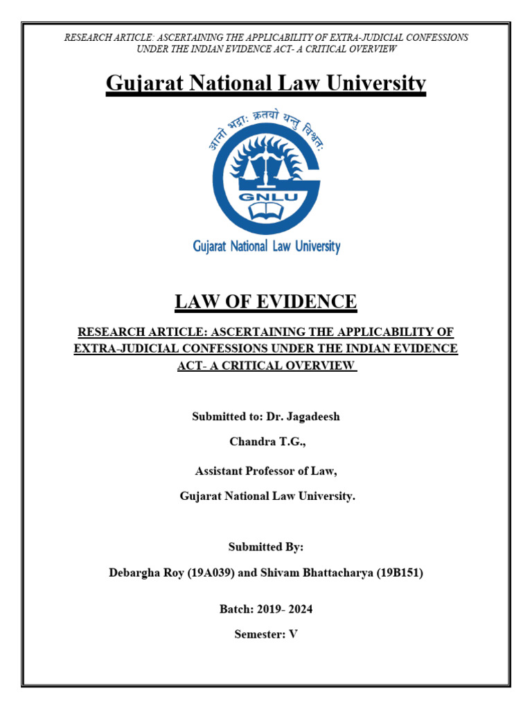 Research Paper Evidence | PDF | Confession (Law) | Evidence (Law)