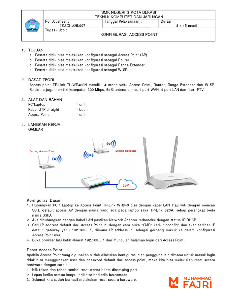 JS1. Konfigurasi Access Point TPLink | PDF