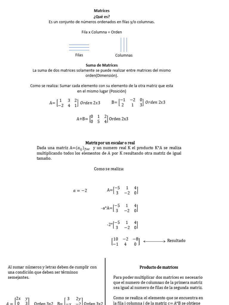 Clase de Matrices | PDF | Matriz (Matemáticas) | Álgebra abstracta