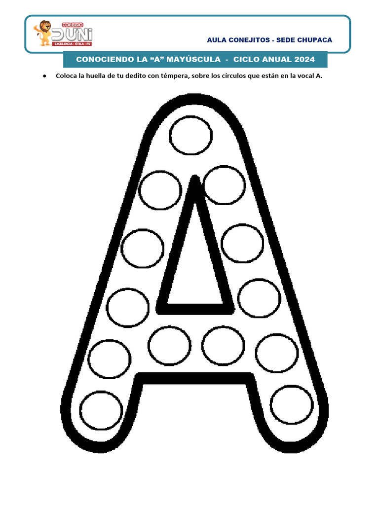 Actividades para aprender la vocal A | PDF | Arte