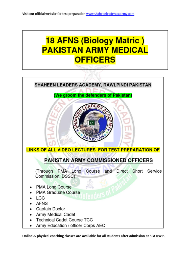 AFNS Test Prep at Shaheen Academy | PDF | Officer (Armed Forces) | Cadet