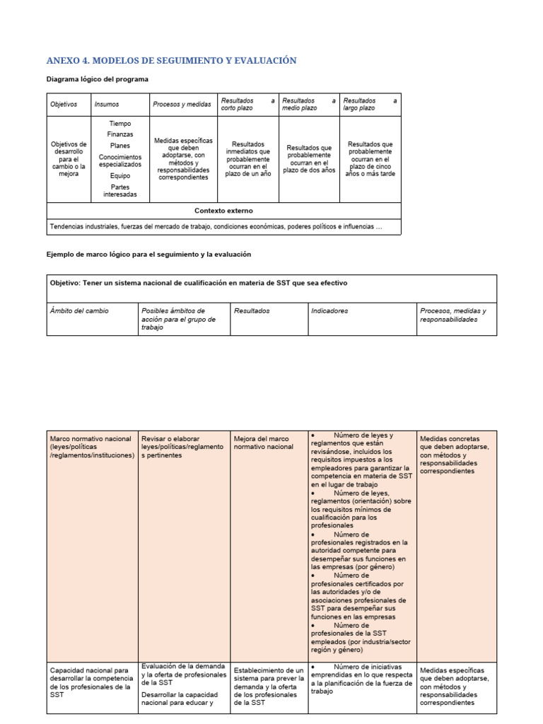 Anexo 4. Modelos de Seguimiento y Evaluación | PDF | Business | Economias