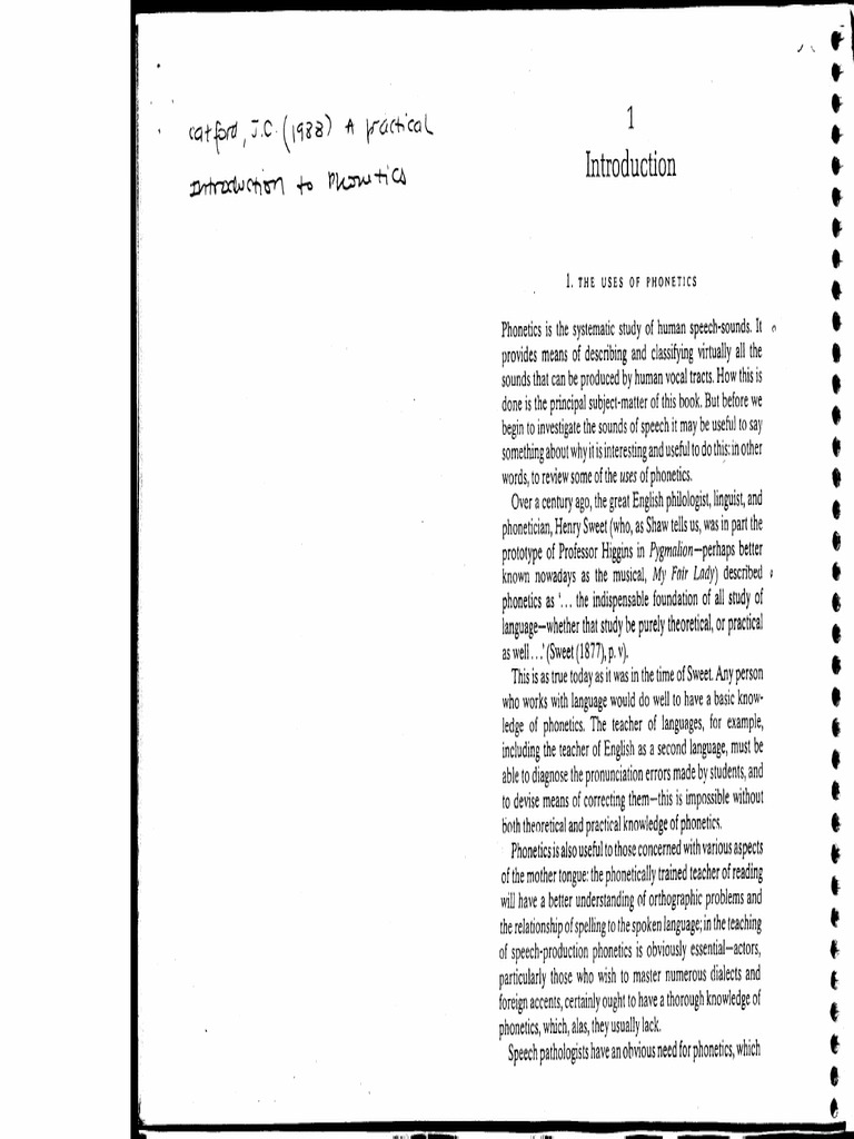 Catford - The Uses of Phonetics | PDF | Phonetics | Speech