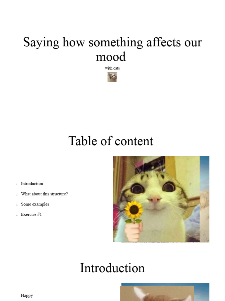 1° - Saying How SMTH Affects Our Mood | PDF | Self-Improvement