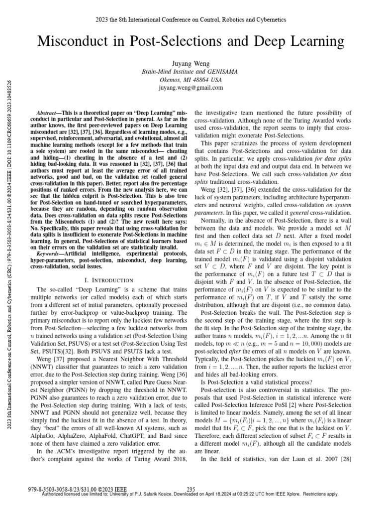 Deep Learning Misconduct Analysis | PDF | Cross Validation (Statistics ...