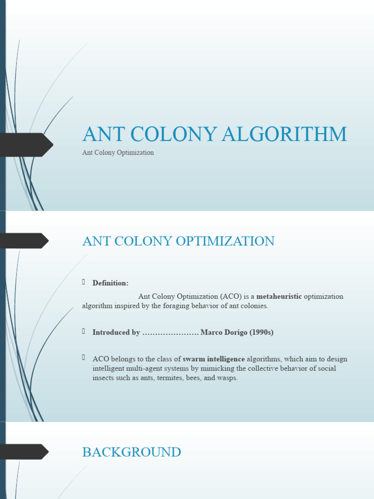 Ant Colony Optimization | PDF | Algorithms
