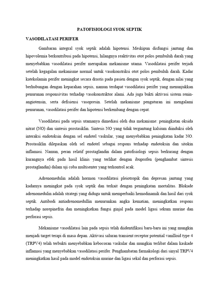 Patofisiologi Syok Septik | PDF