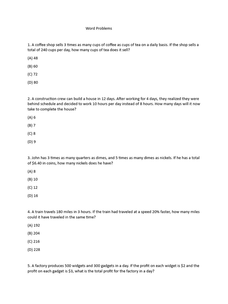 Word Problem | PDF