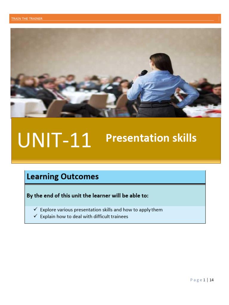 Unit 9 Presentation Skills For Trainers | PDF | Typefaces | Learning