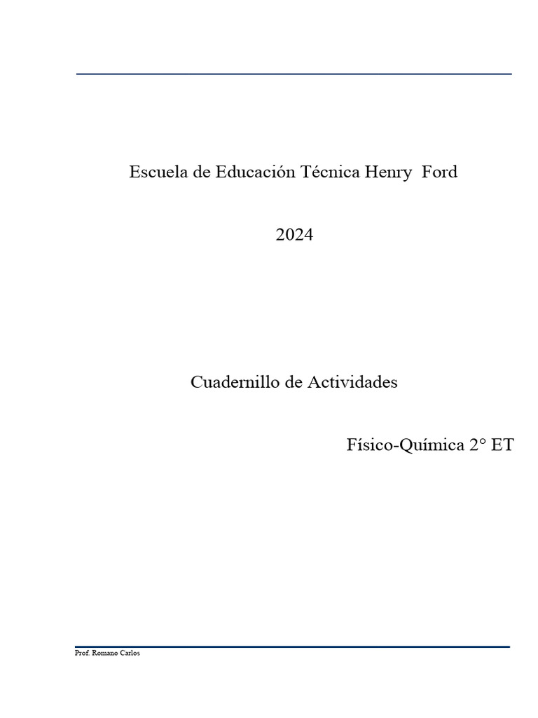 Cuadernillo Completo FQ2 2024 | PDF | Gases | Vapor de agua