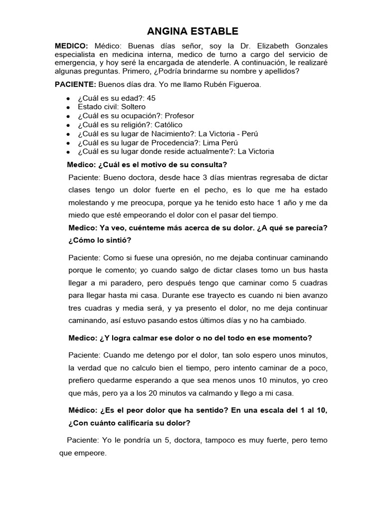 Diagnóstico y Manejo de Angina Estable | PDF | Hipertensión | Corazón