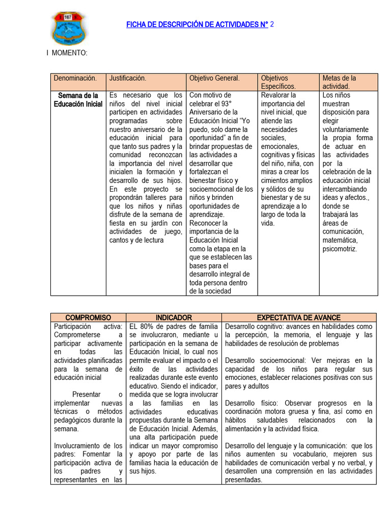 FICHA de PAT Educacion Inicial | PDF | Educación de la primera infancia | Aprendizaje