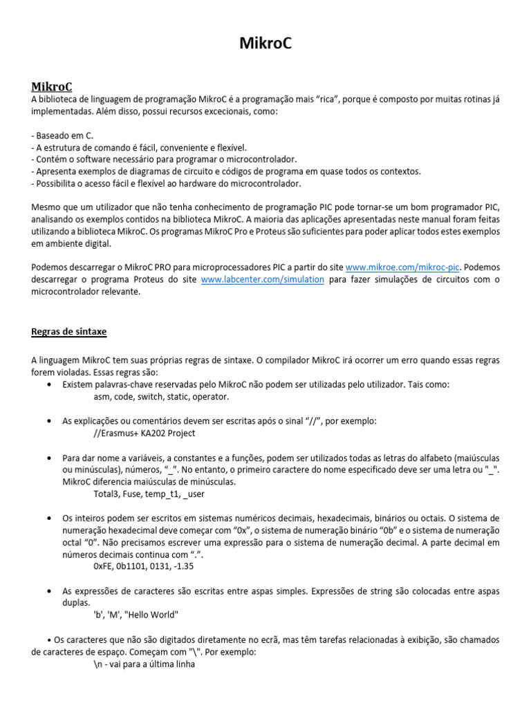 MikroC Por PIC Português | PDF | Biblioteca (informática) | Compilador