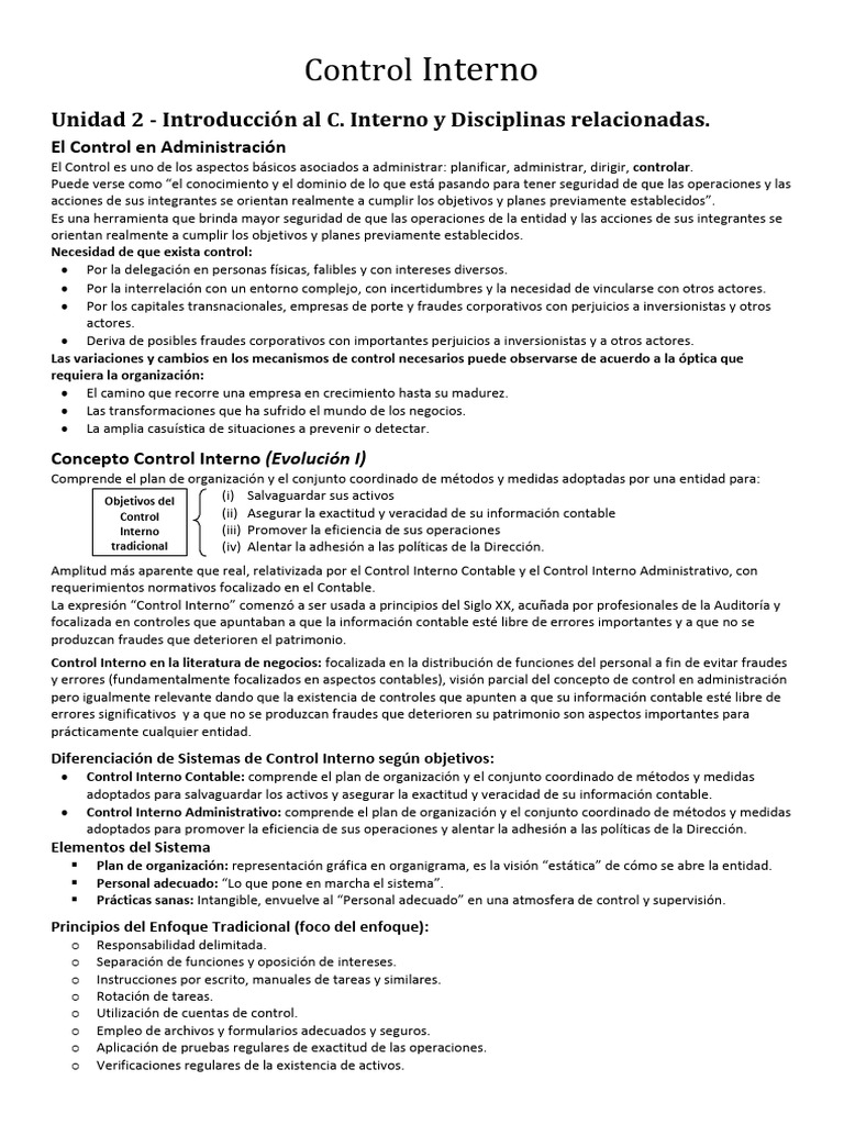 Control Interno - Teorico | PDF | Riesgo | Auditoría