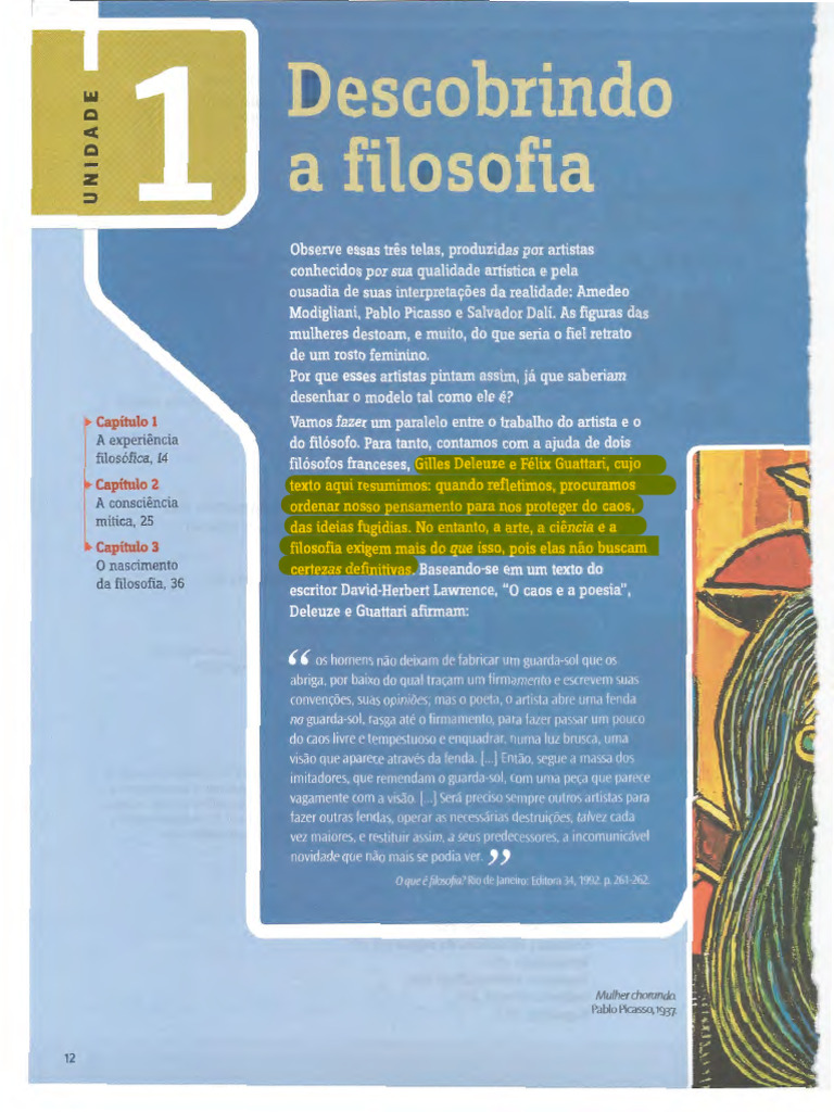 Filosofando Introdução À Filosofia CAP 1 | PDF | Pensamento | Conhecimento