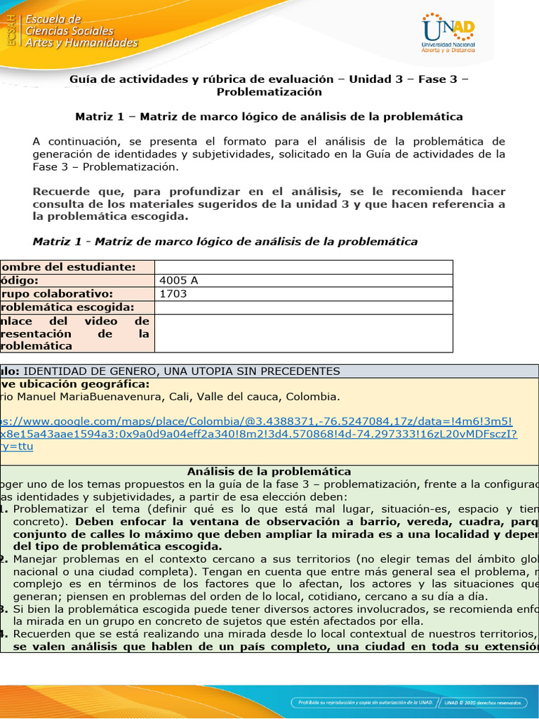 Matriz 1 - Matriz de Marco Lógico de Análisis de La Problemática | PDF