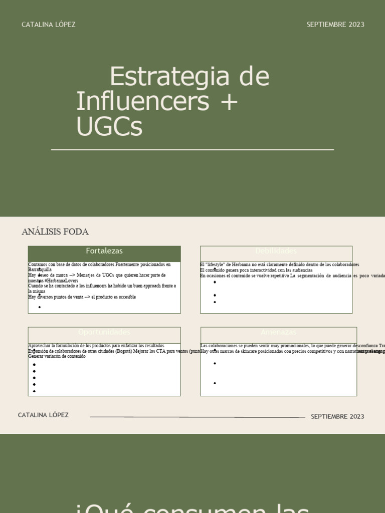Estrategia de Influencias UGS Herbanna Sep 23 | PDF | Amor | Marca