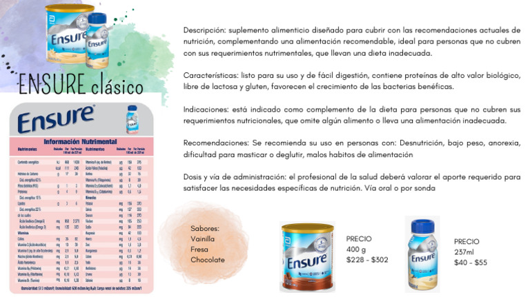 Fórmulas Enterales Estándar o Poliméricas | PDF | Cocina, comidas y ...