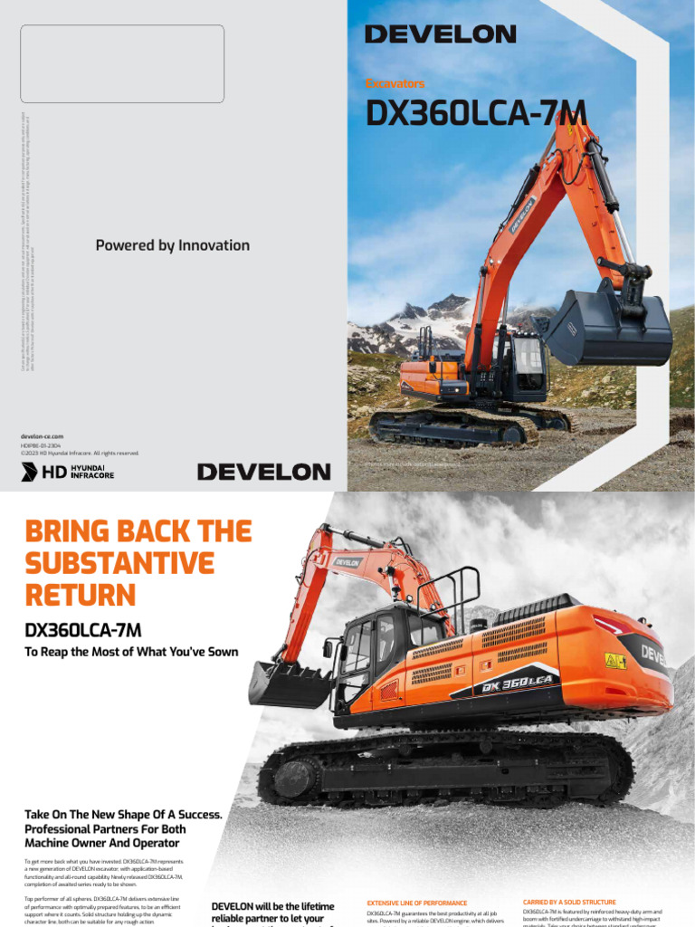 Brochure Doosan DX360LCA-7M - EN - Low | PDF | Pump | Horsepower
