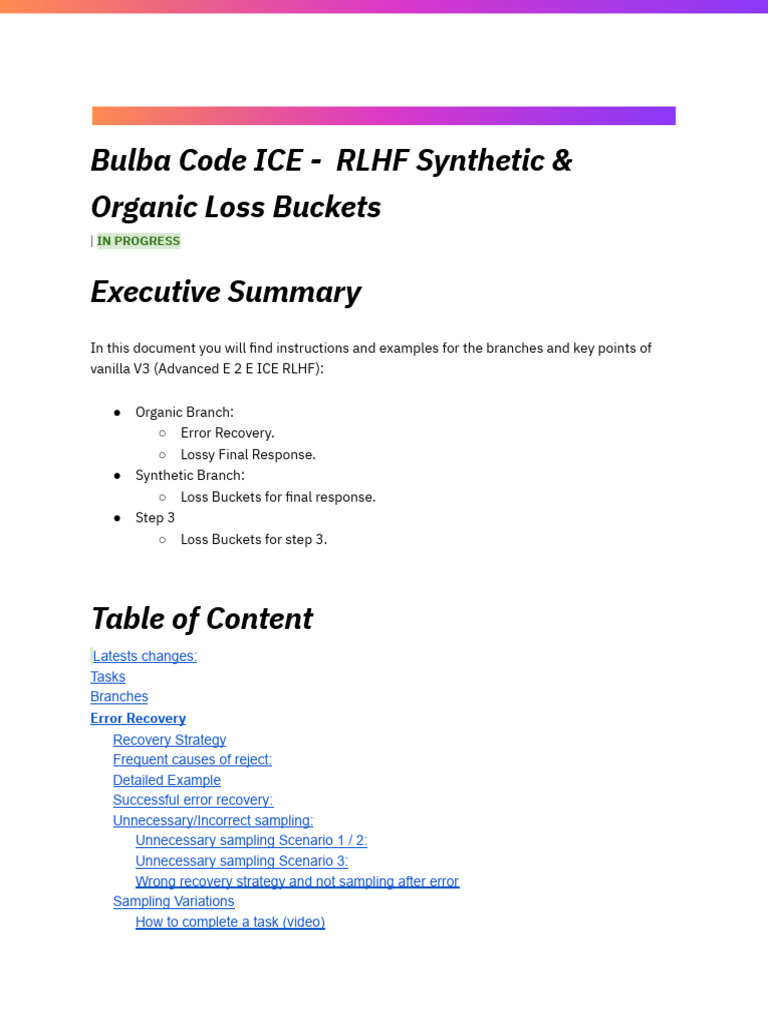 Bulba Code ICE - RLHF Synthetic & Organic Loss | PDF | Data | Information