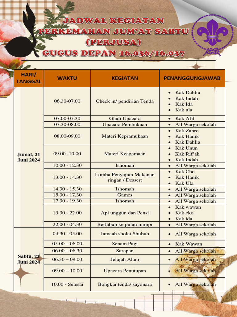 Jadwal Perjusa Revisi | PDF