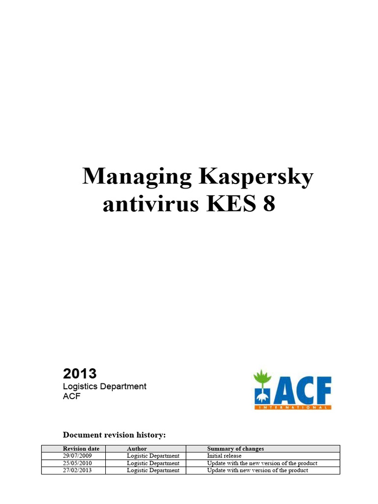 02.kaspersky KES10 Management V3 5 | PDF | Antivirus Software ...