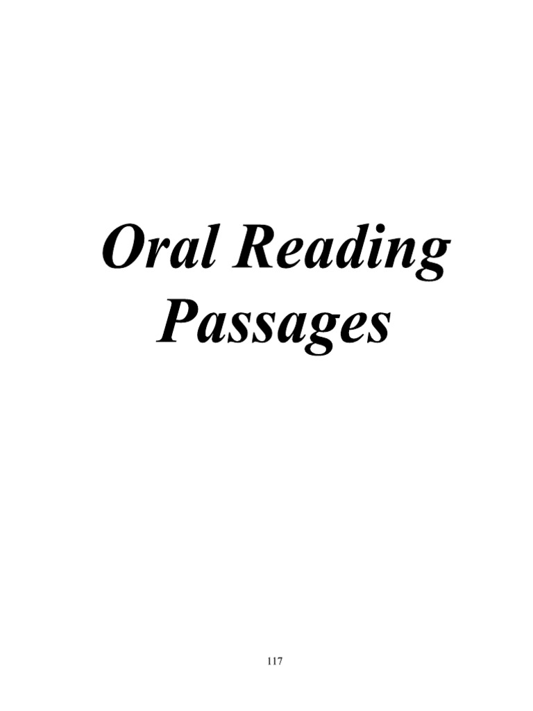 Oral Reading Passages - Students | PDF