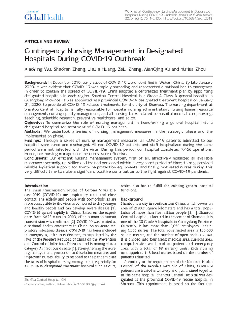 Agh 86 1 2918 | PDF | Hospital | Nursing
