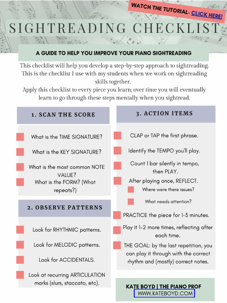 Sightreading Checklist | PDF