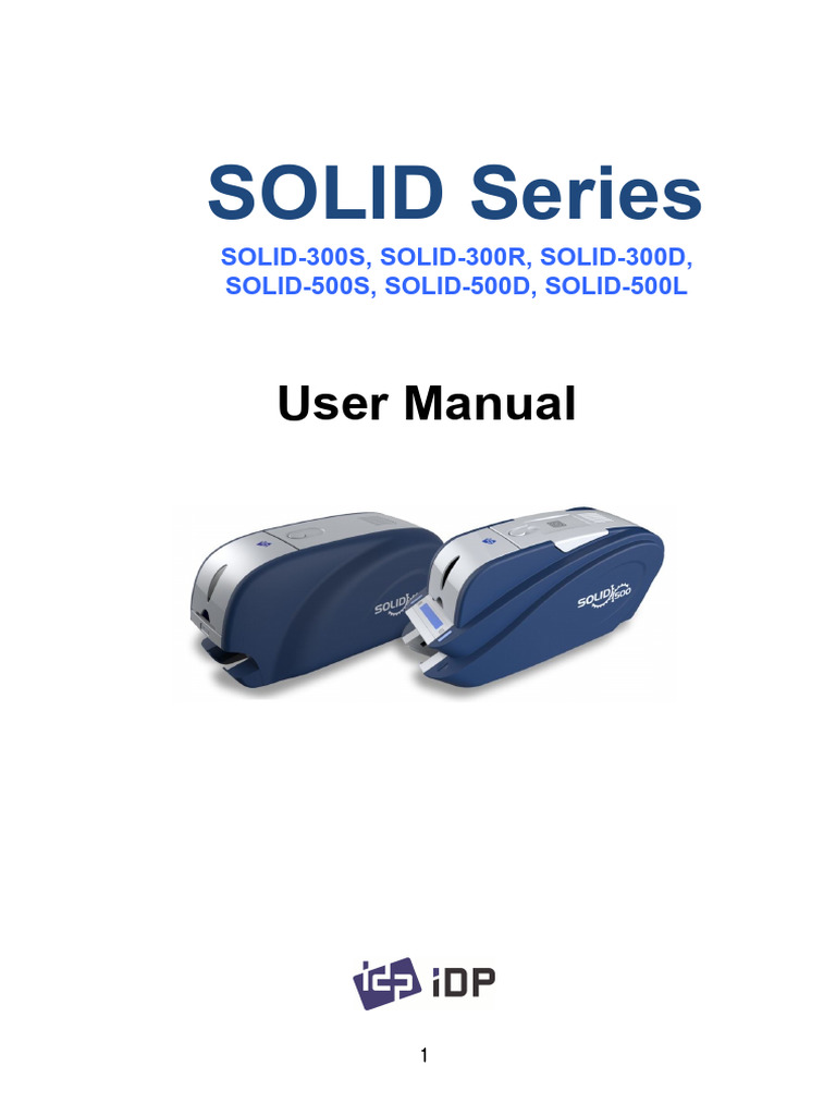 SOLID Printer User Manual | PDF | Printer (Computing) | Smart Card