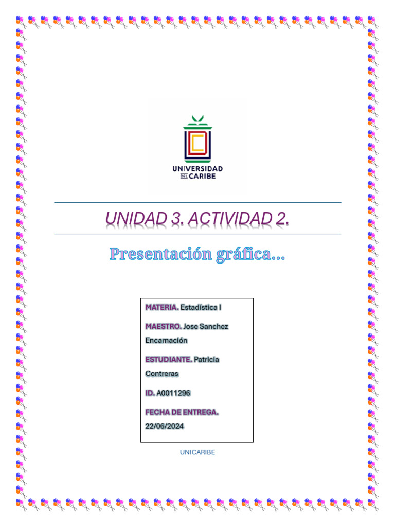 UNIDAD 3 ACTIVIDAD 2. PRESENTACIÓN DE GRÁFICA. PATRICIA CONTRERAS. | PDF