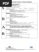 3. Isbar Escalation of Care Form | PDF