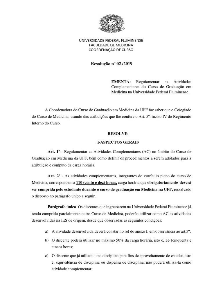 Atividades Complementares em Medicina UFF | PDF | Science | Remédio