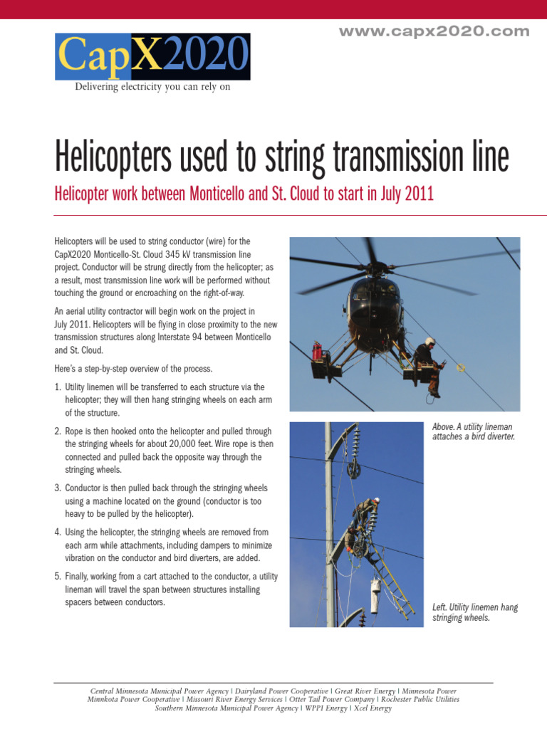 Helicopter Line Stringing 05.09.2011 | PDF | Electric Power ...