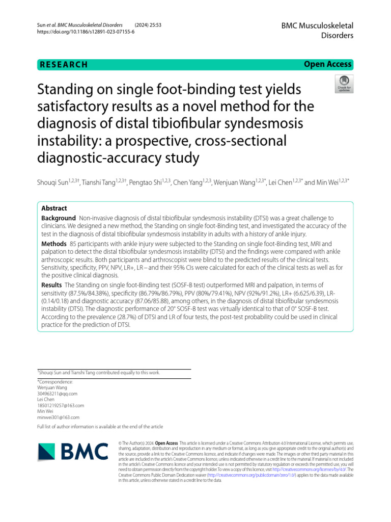 Foot | PDF | Sensitivity And Specificity | Ankle