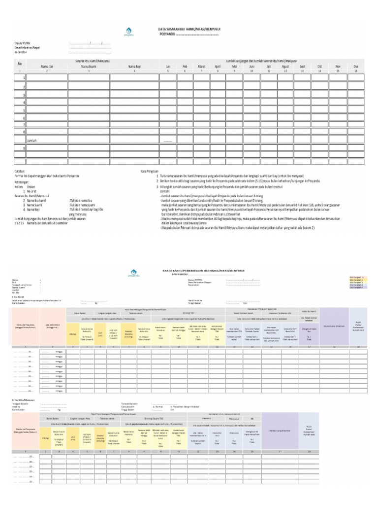 Print Form Posyandu Ilp | PDF
