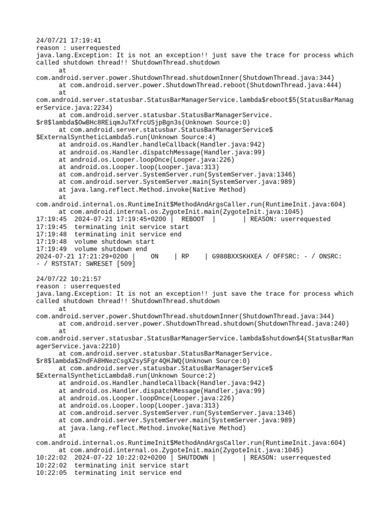 Power Off Reset Reason | PDF | Java (Programming Language) | Software Development